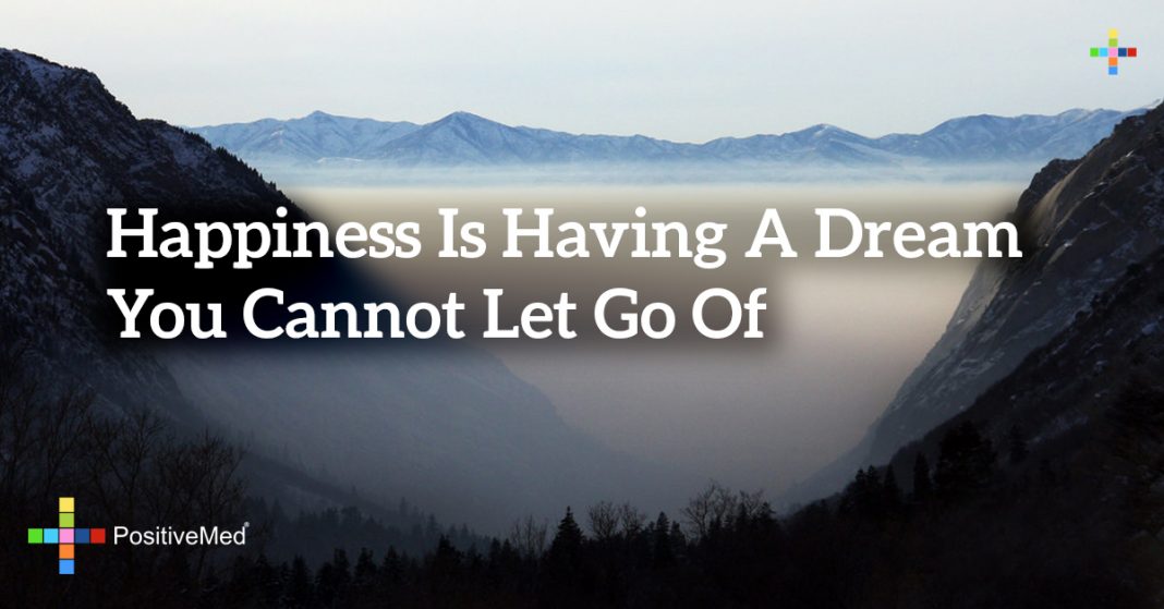 happiness is having a dream you cannot let go of - PositiveMed